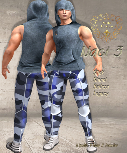Second Life Marketplace - Nala Design - Naci Male Outfit 3 - Mesh Bodies