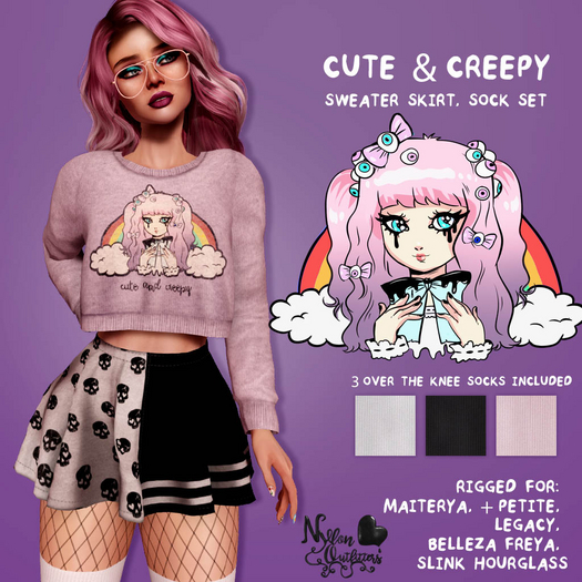 Second Life Marketplace - (NO) Pastel Goth Set - Cute & Creepy
