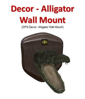 Second Life Marketplace - DFS Decor - Alligator Wall Mount (Texture Only)