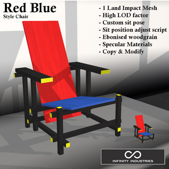 Second Life Marketplace - Red Blue Style Chair
