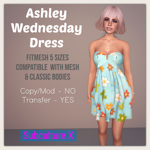 Second Life Marketplace - SUBCULTURE X - Ashley Wednesday Dress