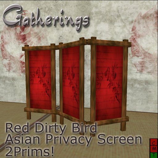 Second Life Marketplace - Gatherings Asian Privacy Screen - Red Dirty ...