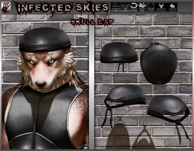 Second Life Marketplace - *IS* Skull Cap Furry Black