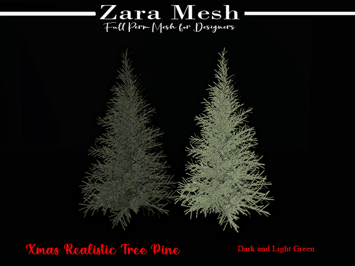 Second Life Marketplace - Zara Mesh - Xmas - Realistic Tree Pine - FULL ...