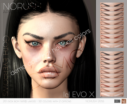 Second Life Marketplace - [NoRush] DEMO Goth Eyebrows (EvoX)
