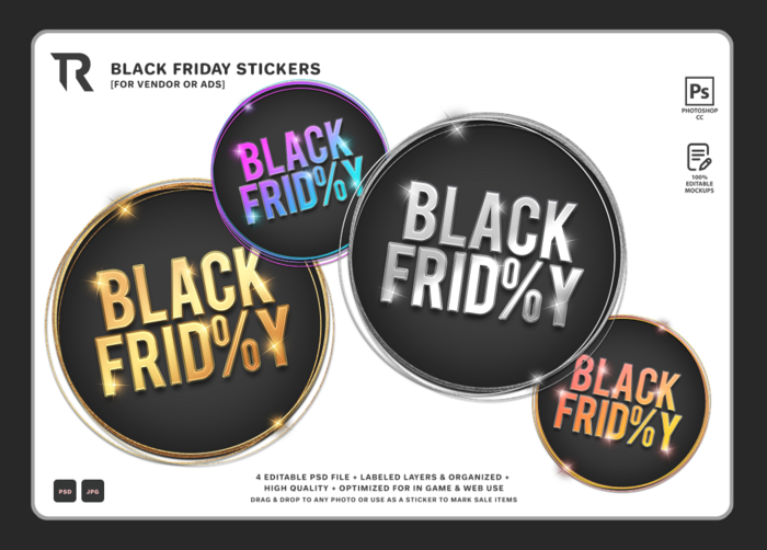 Second Life Marketplace - [TR] Black Friday Stickers