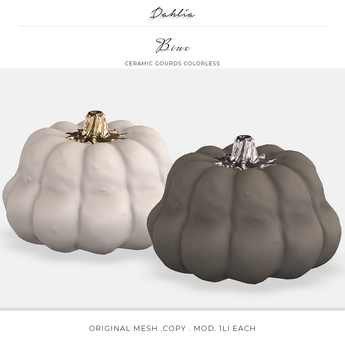 Second Life Marketplace - Dahlia - Binx - Ceramic Gourd - Colorless