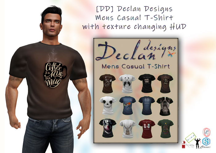 Second Life Marketplace - [DD] Men's Casual T-Shirt with texture HUD