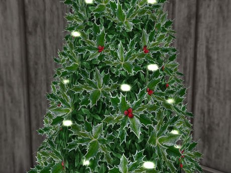 Second Life Marketplace - Holly Tree Cone - w/ Lights