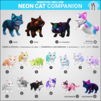 Second Life Marketplace - SEmotion Libellune Neon Cat Animesh COMMON 11