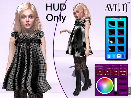 Second Life Marketplace - Gothic Texture HUD for AVI(L) Dress (HUD Only)