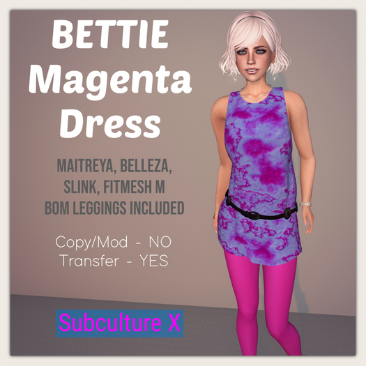 Second Life Marketplace - SUBCULTURE X - Bettie Magenta Dress