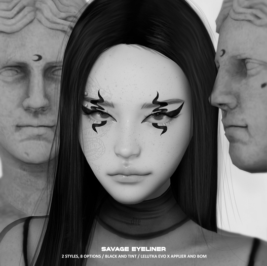 Second Life Marketplace - CHAOS. savage graphic eyeliner DEMO