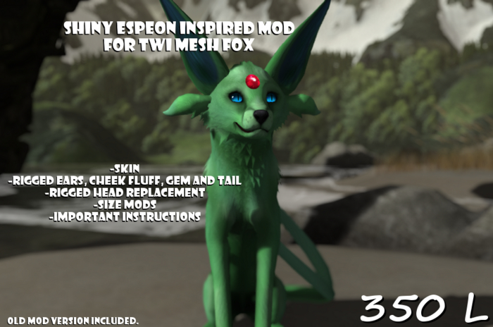 Second Life Marketplace - SHINY Espeon Inspired Mod for TWI Mesh Fox 2.0