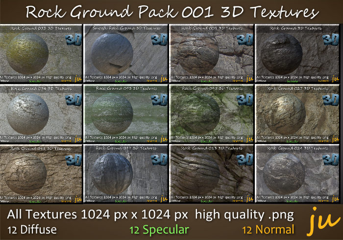 Second Life Marketplace - Rock Ground Pack 001 3D Textures Full Perm