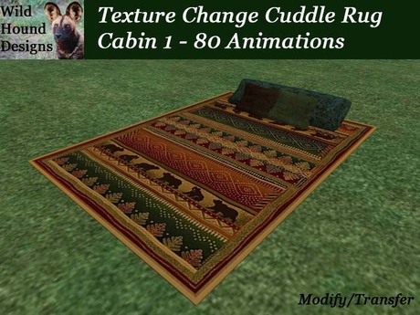 Second Life Marketplace - [WHD] -- Texture Change Cuddle Rug - Cabin 1 ...