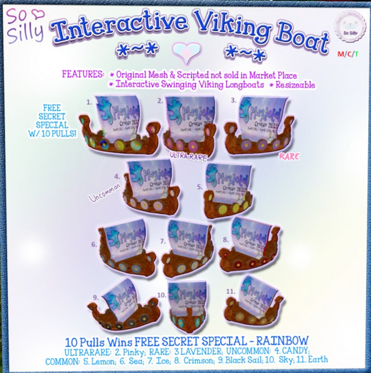 Second Life Marketplace - So Silly Interactive Playdate Viking Boat ...