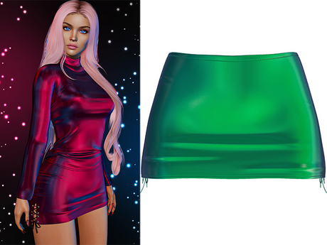 Second Life Marketplace - Brandi Ribbon Laced Mini Skirt [Holo Alien ...