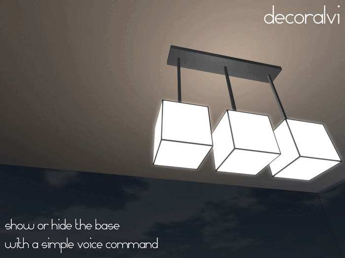 Second Life Marketplace - 3 Hanging Light Cubes Lamp - 1 prim - Copy ...