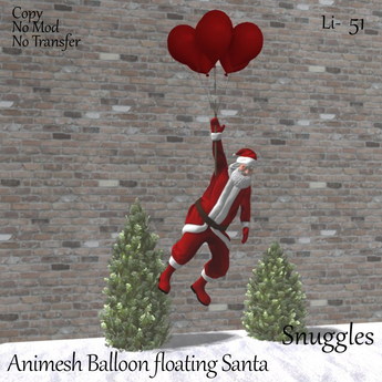 Second Life Marketplace - Animesh Balloon floating Santa By Snuggles