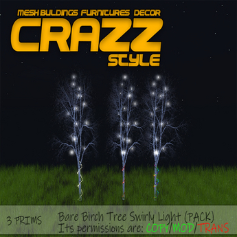Second Life Marketplace - :::CR'S::: - Bare Birch Tree Swirly Light (Pack)