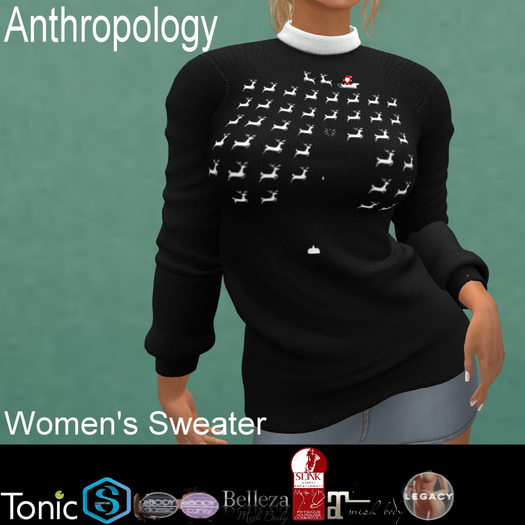 Second Life Marketplace - Ugly! Space Invaders Women's Sweater (WMS)
