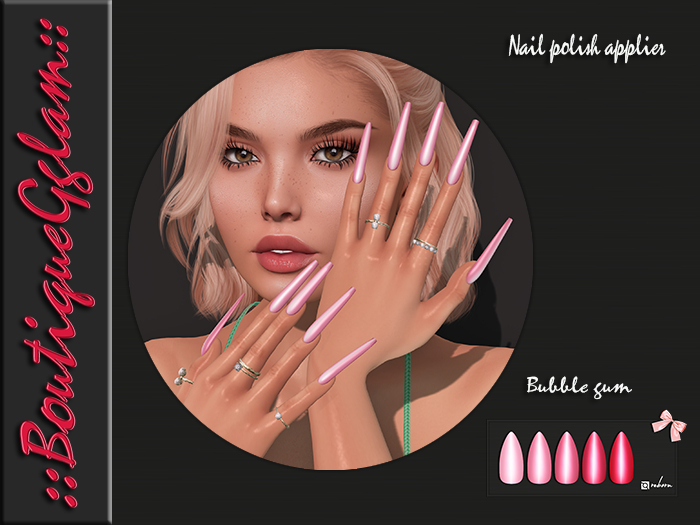 Second Life Marketplace - ::BG:: Nails polish - Bubble gum - HUD