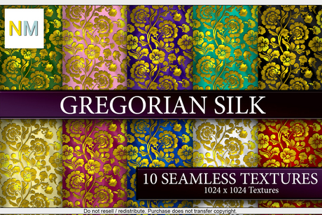 Second Life Marketplace - Gregorian Golden Silk Patterns Kit 10 ...