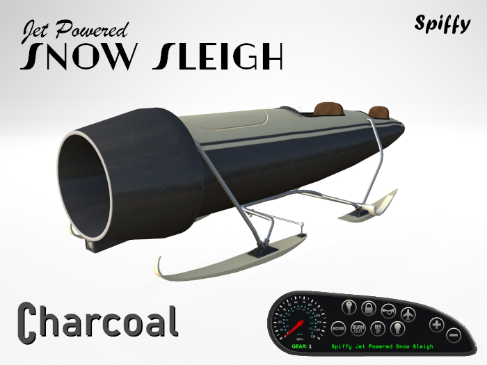 Second Life Marketplace - Spiffy Jet Powered Snow Sleigh - Charcoal
