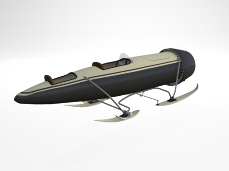 Second Life Marketplace - Spiffy Jet Powered Snow Sleigh - Charcoal