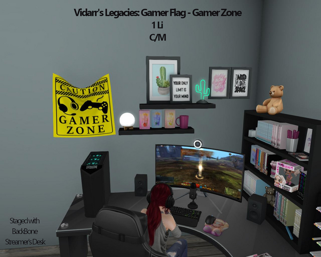 Second Life Marketplace - Vidarr's Legacies: Gamer Flag: Game Zone
