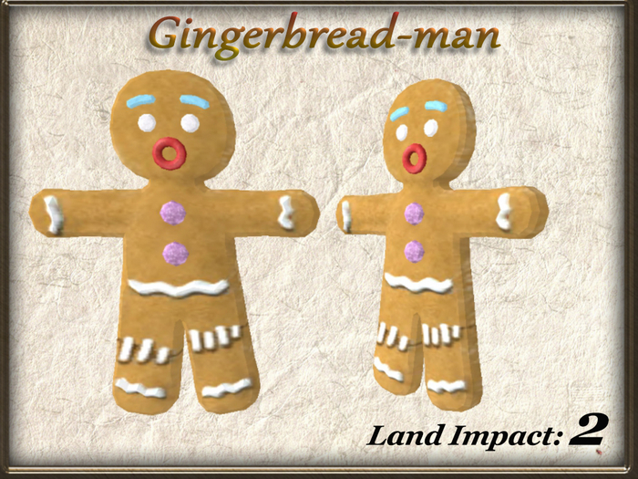 Second Life Marketplace - Gingerbread-man 2 L and Full Perm
