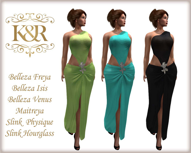 Second Life Marketplace - Marnie Evening Dress, Belleza isis,freya ...