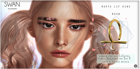 Second Life Marketplace - Swan Marta Lip Ring Moon