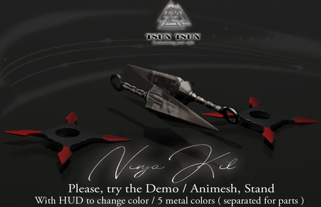 Second Life Marketplace - ::TSUN TSUN:: Kit Ninja / Shuriken and Kunai