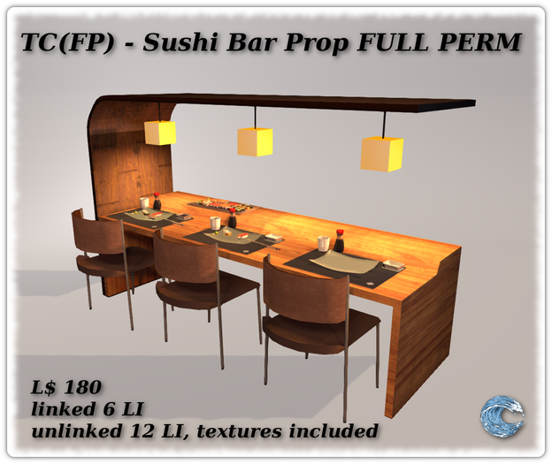 Second Life Marketplace - Sushi Bar Prop FULL PERM