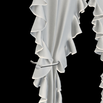 Second Life Marketplace - Shabby Ruffled Curtain White