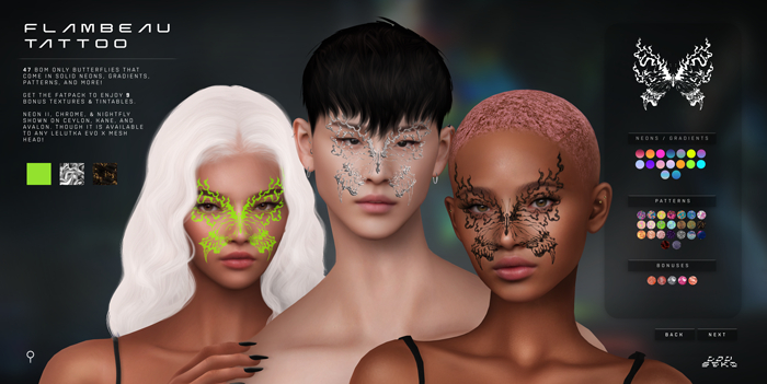 Second Life Marketplace - LOUSEKI - Flambeau Tattoo (Lelutka Evo X ...