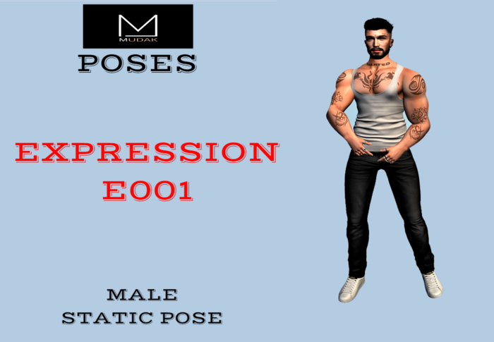 Second Life Marketplace - MUDAK POSES - MALE POSE - EXPRESSION E001