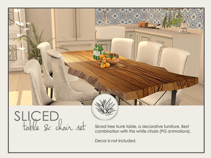 Second Life Marketplace - FINCA - Sliced dining set