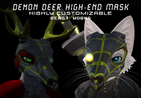 Second Life Marketplace - [Beast Works] Demon Deer High-End Mask