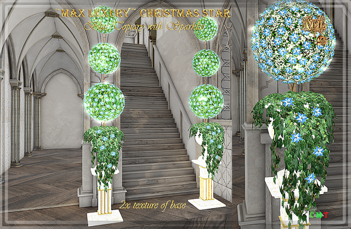Second Life Marketplace - Max Luxury - Christmas Star - Blue Topiary ...