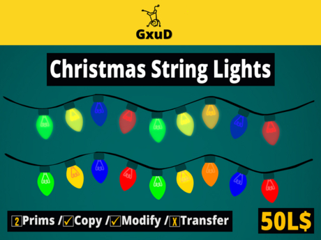Second Life Marketplace - .:.Gxud.:. Christmas String Lights