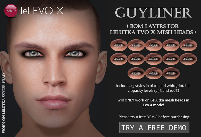 Second Life Marketplace - Izzie's - Guyliner (LeLutka Evo X m)