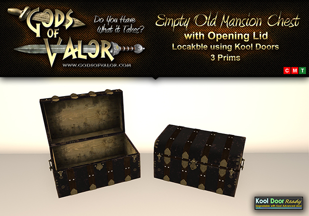 Second Life Marketplace - Gods of Valor - Old Mansion Chest (Empty)