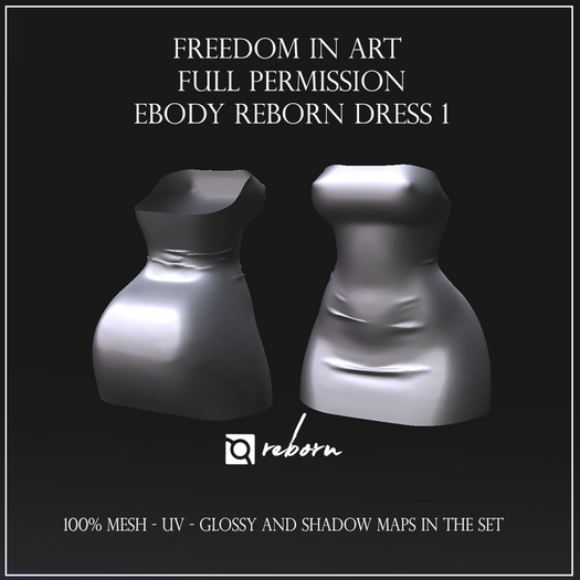 Second Life Marketplace - Freedom in Art - Full perm Ebody Reborn Dress 1