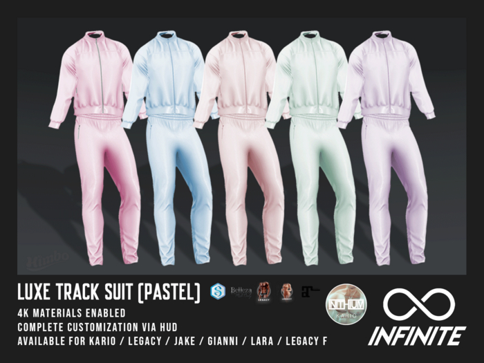 Second Life Marketplace - Infinite - Luxe Track Suit (Pastel)