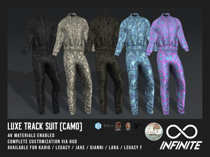 Second Life Marketplace - Infinite - Luxe Track Suit (Camo)