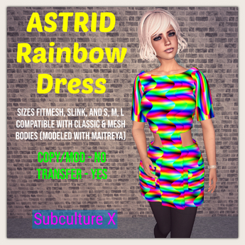 Second Life Marketplace - SUBCULTURE X - Astrid Rainbow Dress