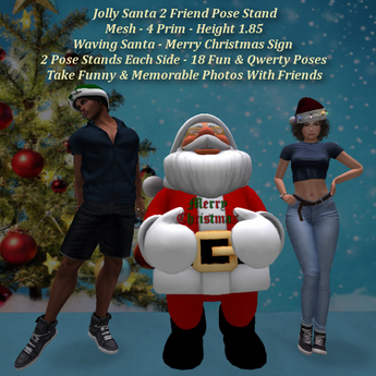 Second Life Marketplace - Jolly Santa 2 Friend Pose Stand